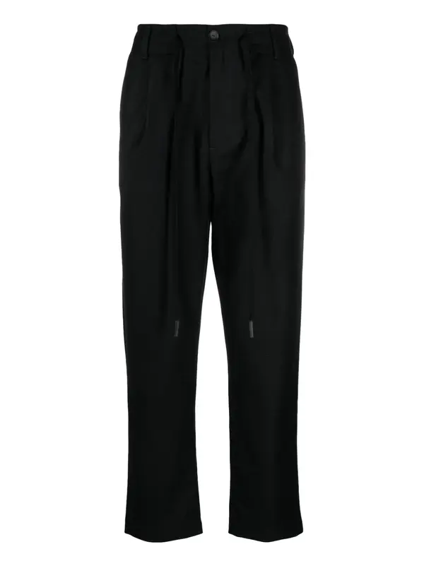 Andrea Ya'aqov Drawstring Straight-leg Trousers - Black