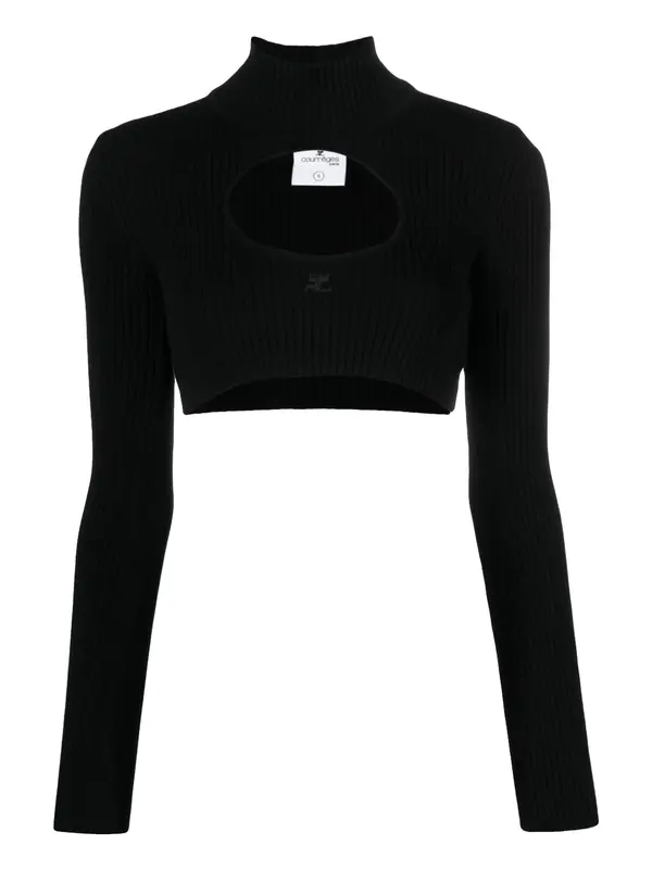 COURREGES Logo-embroidered Jumper - Black
