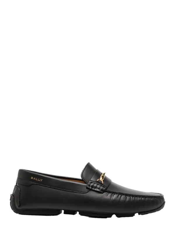 Bally Almond-toe Leather Loafers - Black