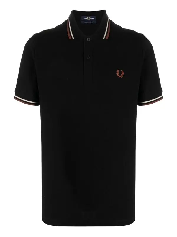 Fred Perry Logo-embroidered Cotton Polo Shirt - Black