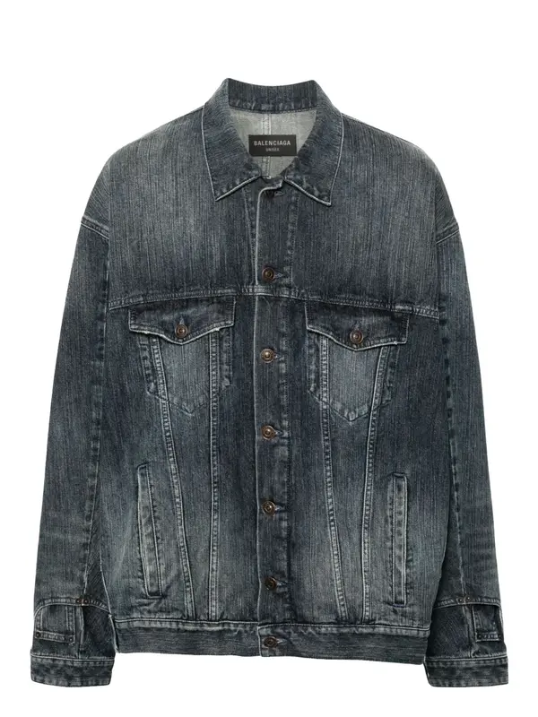 Balenciaga Deconstructed Denim Jacket - Blue