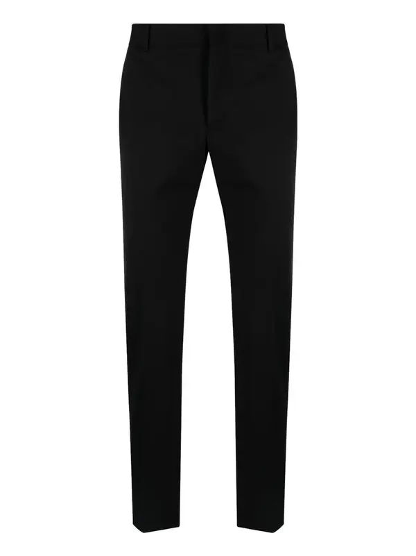 PT TORINO Mid-rise Slim-cut Trousers - Black