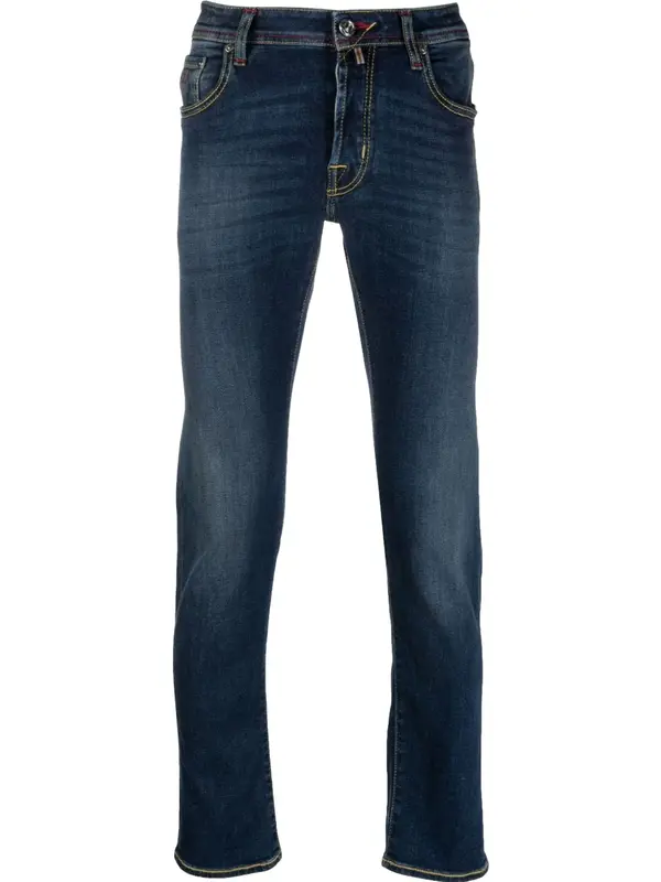 Jacob Cohen Skinny-leg Jeans With Logo Patch - Blue