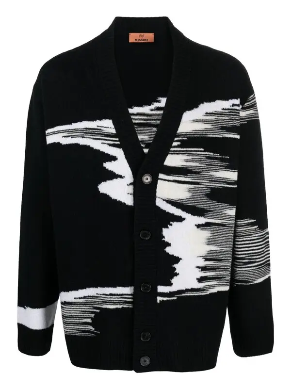 Missoni V-neck Wool Cardigan - Black