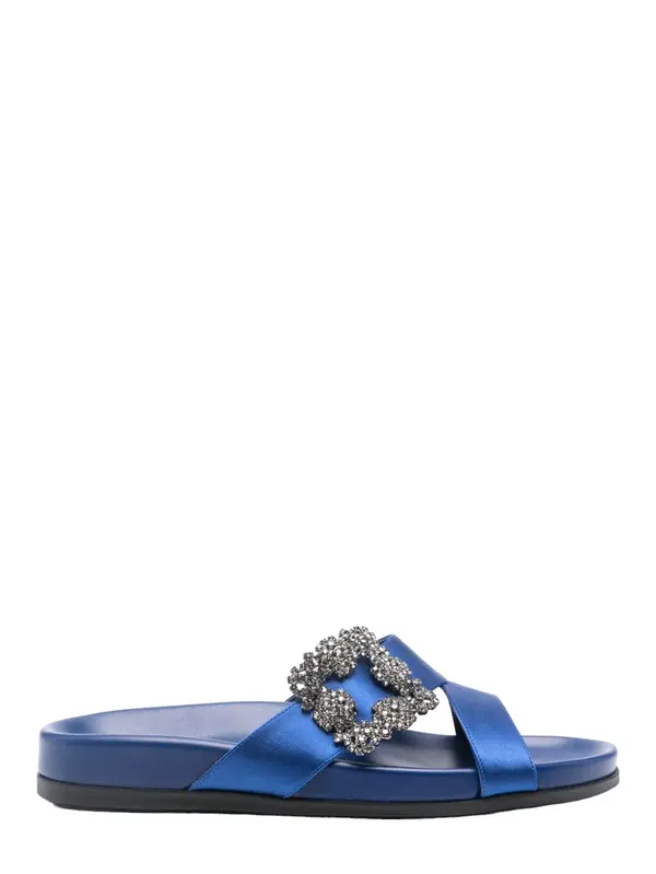 Manolo Blahnik Chilanghi Crystal-embellished Sandals - Blue