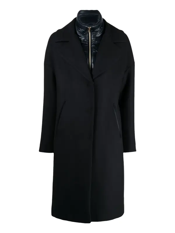 Herno Panelled Mid-length Coat - Blue