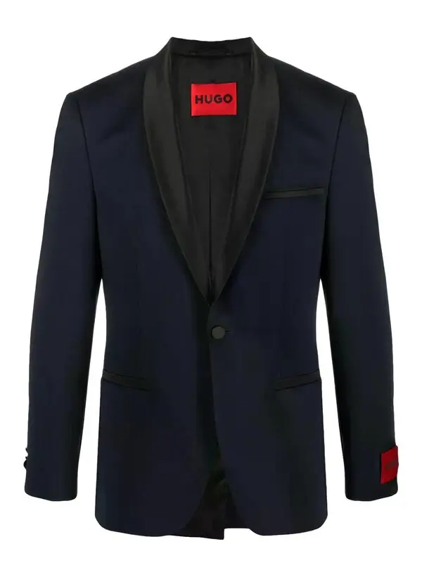Hugo Single-breasted Tuxedo Blazer - Blue