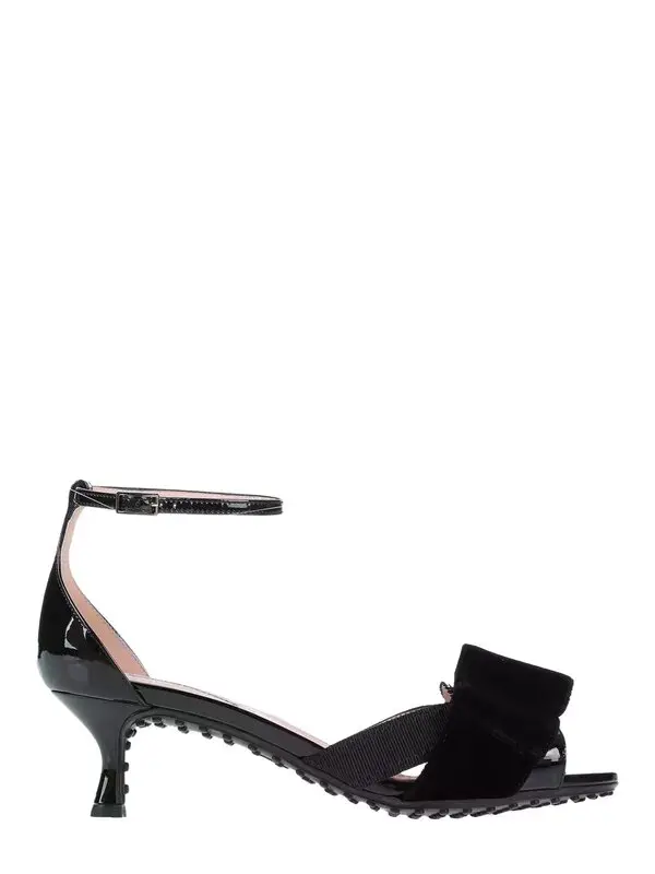 TOD'S 50mm Velvet Sandals - Black