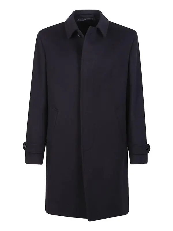 LARDINI Virgin Wool Trench Coat - Blue