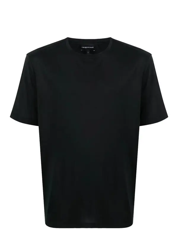 Emporio Armani Logo-embroidered Crew-neck T-shirt - Black