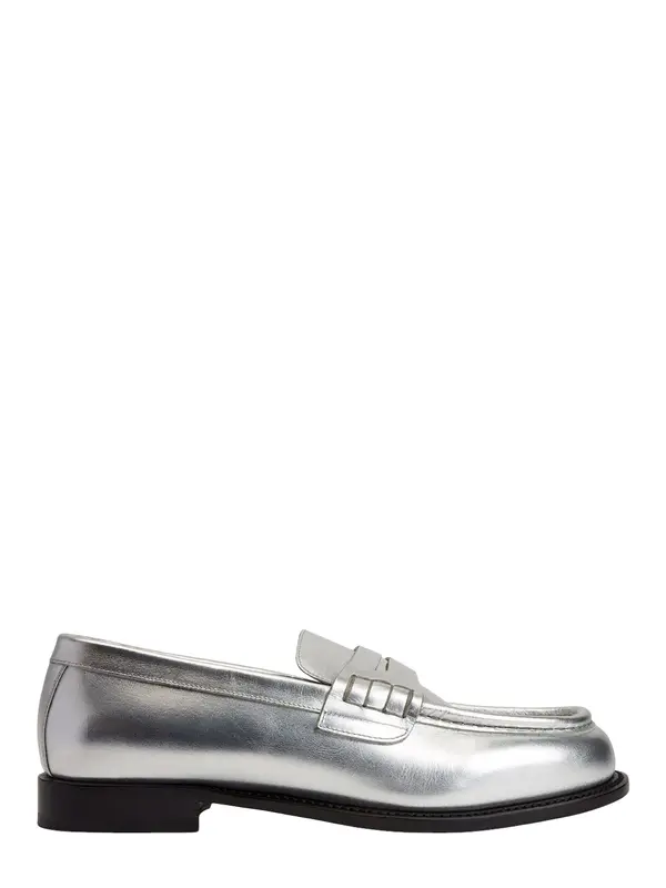 GIUSEPPE ZANOTTI Euro Penny-slot Loafers - Silver
