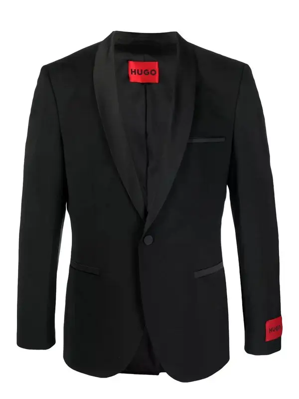 Hugo Single-breasted Tuxedo Blazer - Black