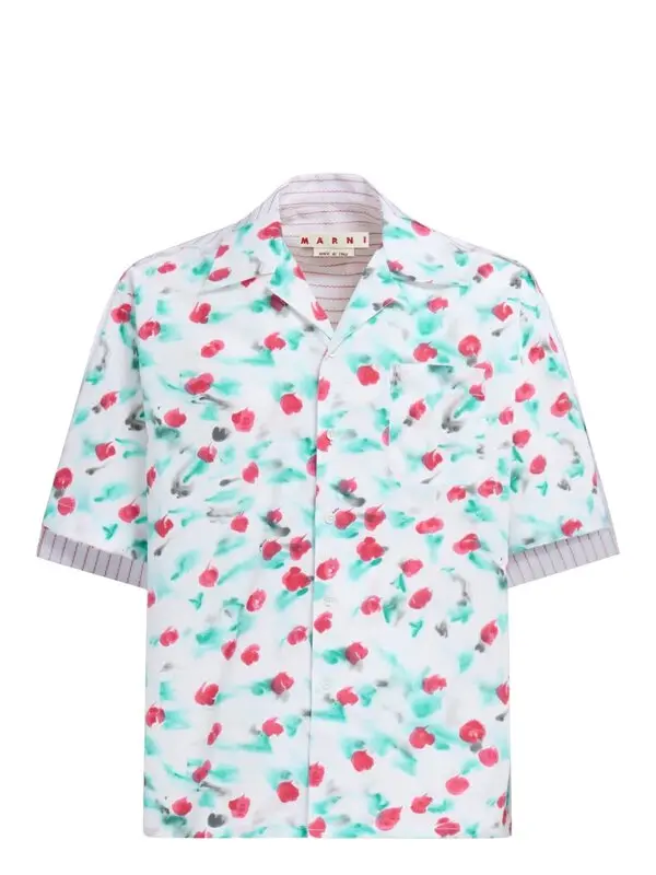 Marni Mix-print Panelled Shirt - White