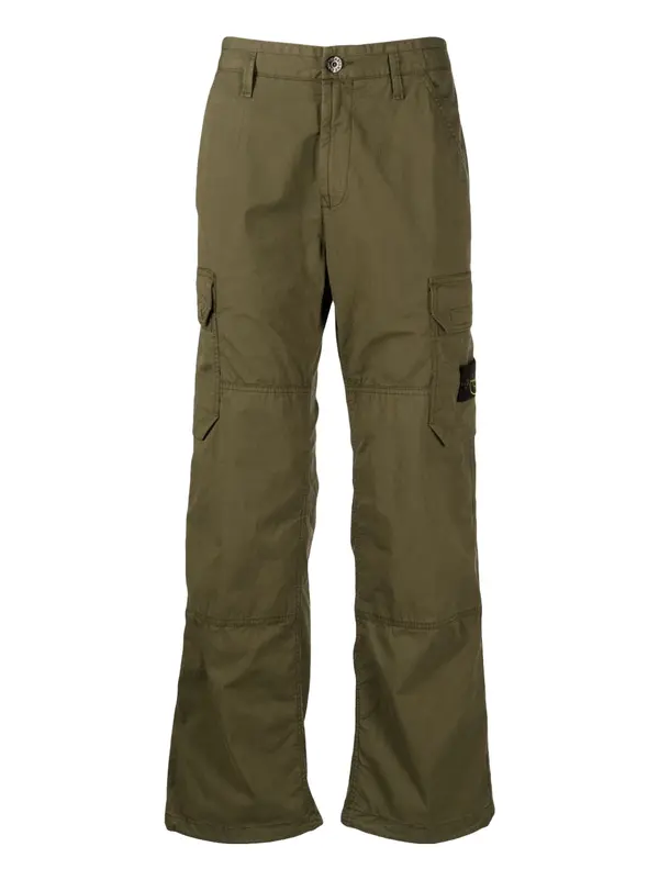 Stone Island Compass-appliqué Cargo Trousers - Green