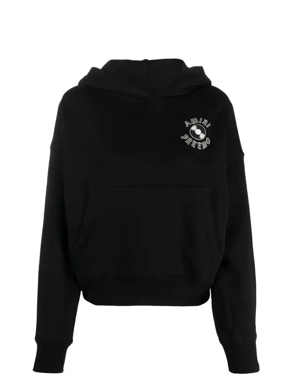 Amiri Graphic Print Cotton Hoodie - Black