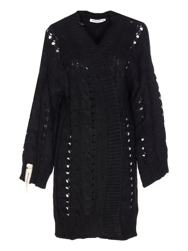 MAR DE MARGARITAS Knitted Open Cardigan - Black