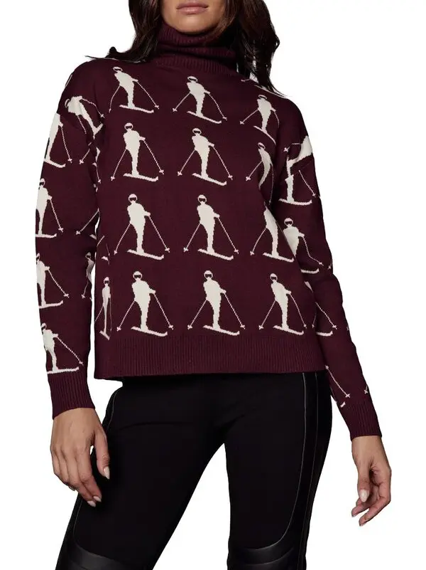 ALP N ROCK Dani Skier Jacquard Turtleneck Sweater - Dark Cherry