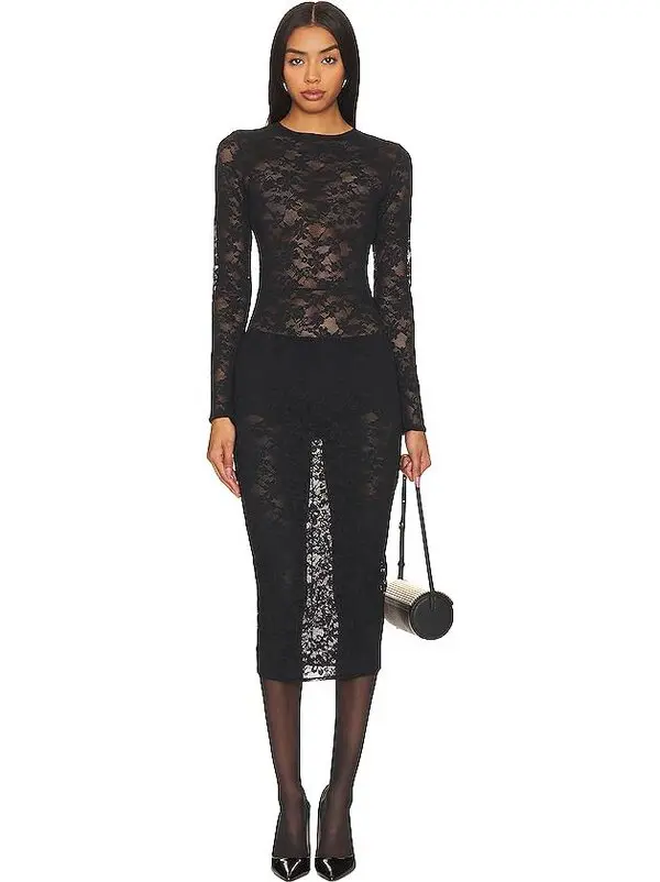 FLEUR DU MAL Le Stretch Multifit Lace Dress - Black