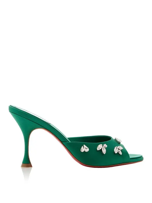 CHRISTIAN LOUBOUTIN Degraqueen 85mm Crystal-embellished Sandals - Green