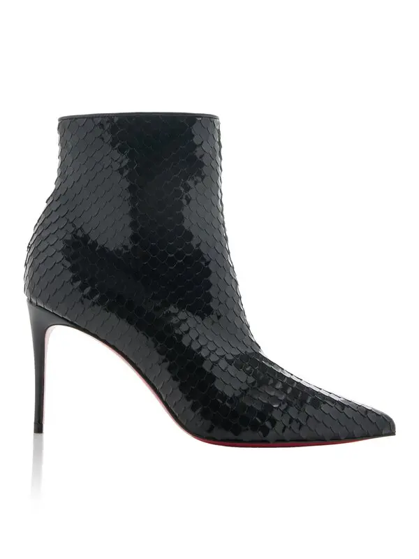 CHRISTIAN LOUBOUTIN So Kate 85mm Croc-effect Ankle Boots - Black