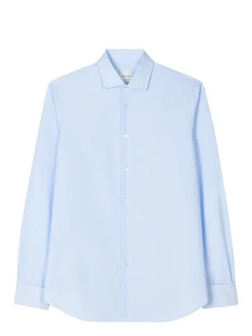 Paul Smith Tailored-fit Sky Shirt With 'signature Stripe' Double Cuff - Blue