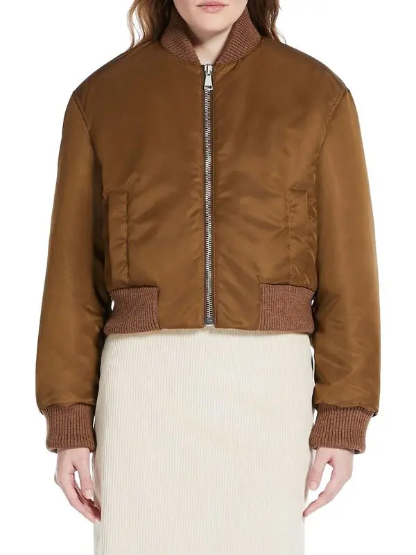 Max Mara Cloruro Bomber Jacket - Tobacco