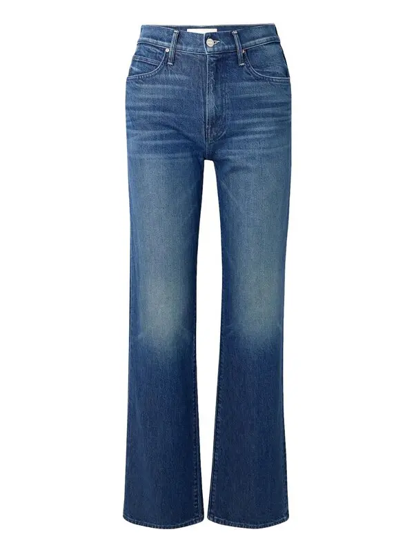 MOTHER The Kick It High-rise Straight-leg Jeans - Blue