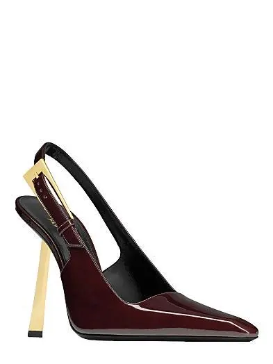 Saint Laurent Lee Slingback Pumps - Marron Glace Patent