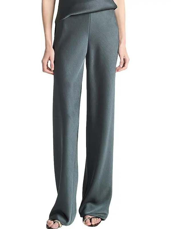 Vince Fluid Satin Bias Pant - Malachite