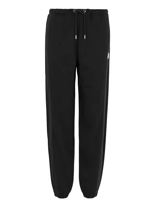 Moncler Panelled Cotton-blend Sweatpants - Black