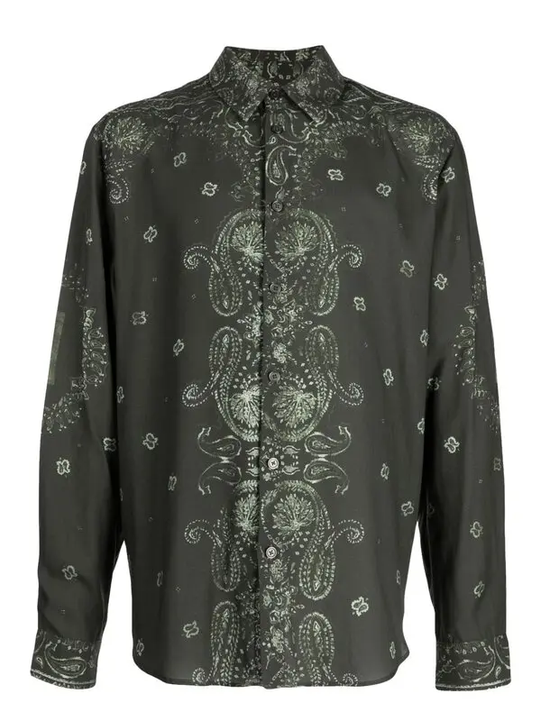 HOLZWEILER Paisley-print Long-sleeve Shirt - Green