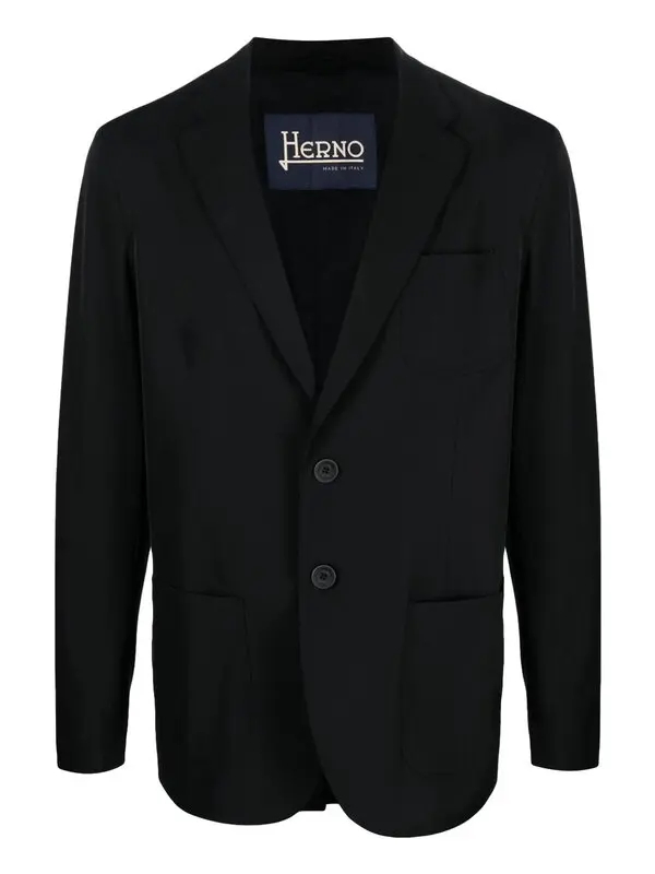 Herno Notched-lapel Single-breasted Blazer - Black