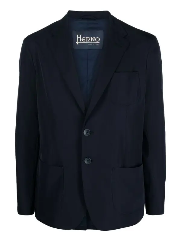 Herno Notched-lapel Single-breasted Blazer - Blue