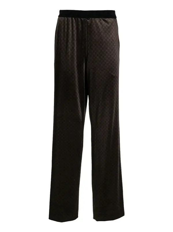 Balmain Monogram Jacquard Trousers - Brown
