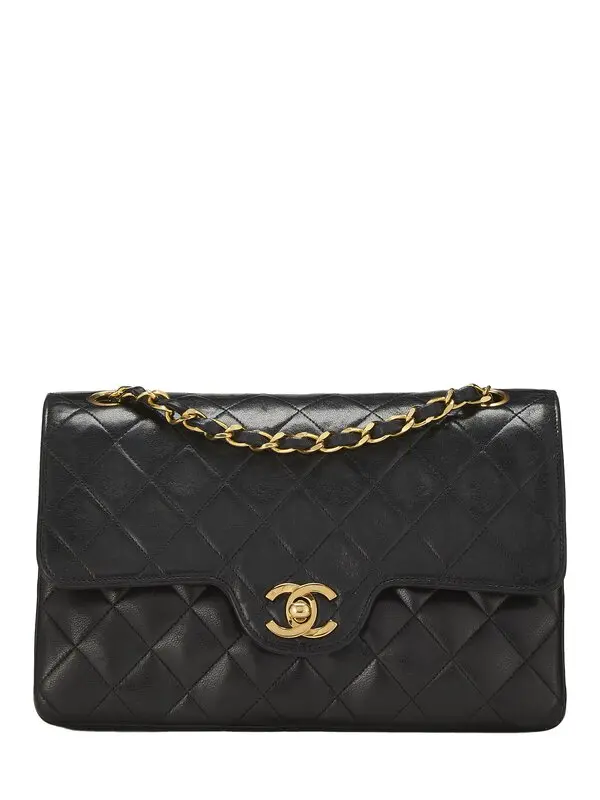 Chanel Quilted Lambskin Curved Flap Bag - Black