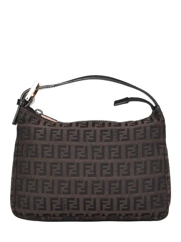 Fendi Zucchino Canvas Handbag - Brown