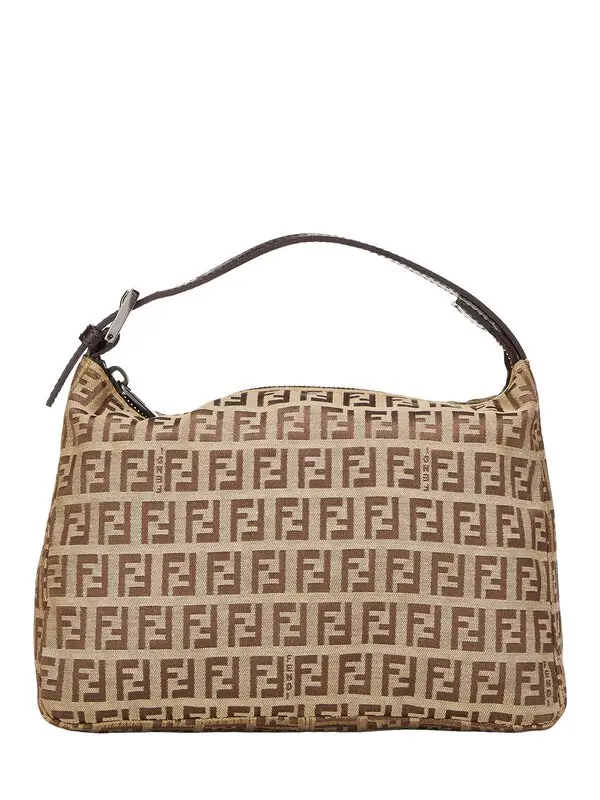 Fendi Zucchino Canvas Handbag - Brown