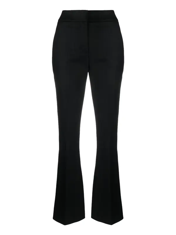 GENNY Laminated Flared Trousers - Black