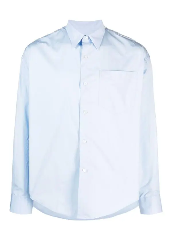 Ami De Coeur-embroidered Cotton Shirt - Blue