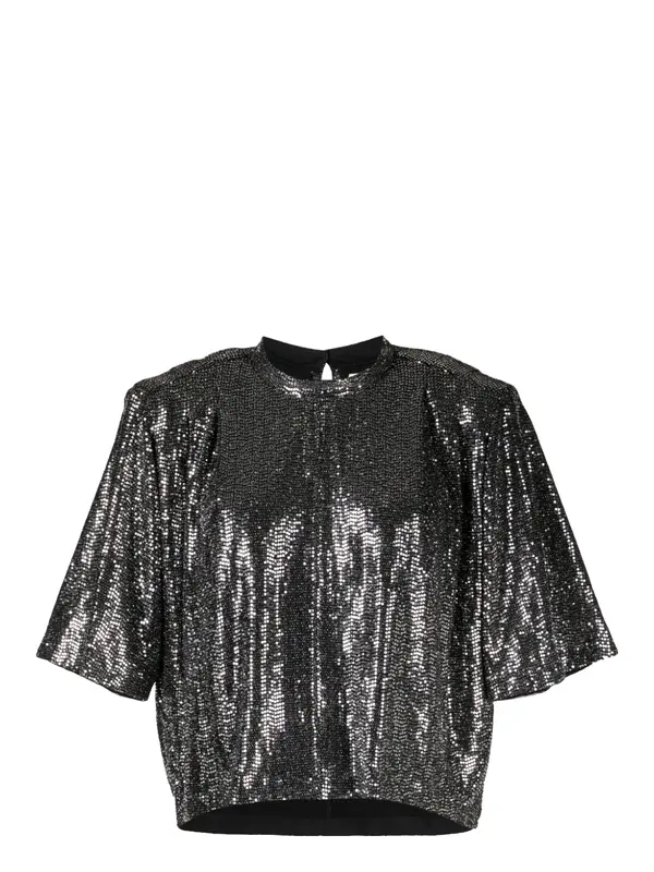 MARANT ETOILE Delfi Rhinestone Blouse - Silver