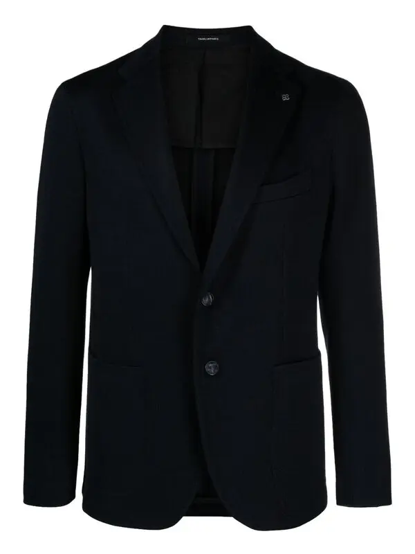 Tagliatore Single-breasted Jersey Blazer - Blue