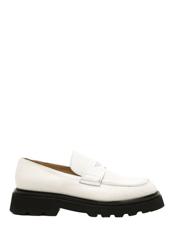 DOUCAL'S Chunky Sole Leather Loafers - White