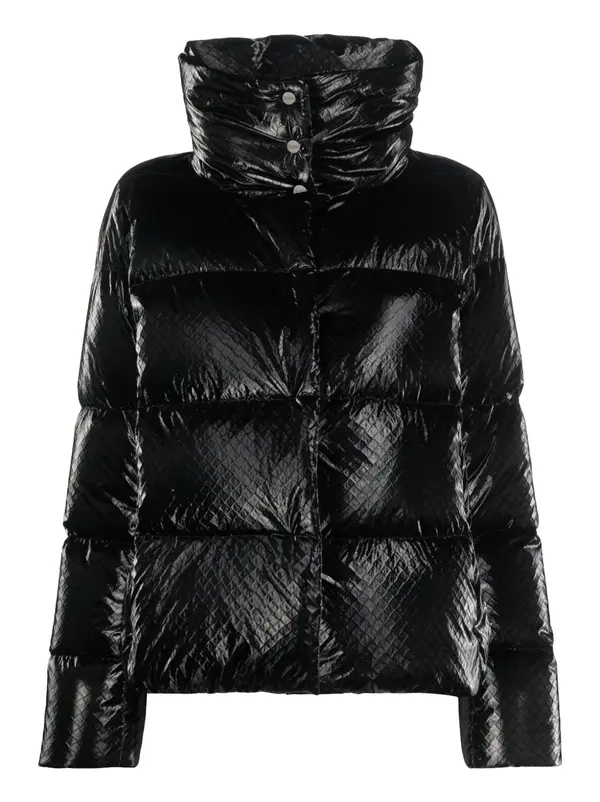 Herno Snakeskin-effect Padded Jacket - Black
