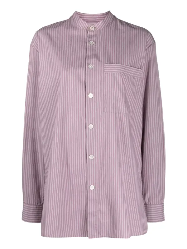 TEKLA Striped Organic Cotton Shirt - Purple