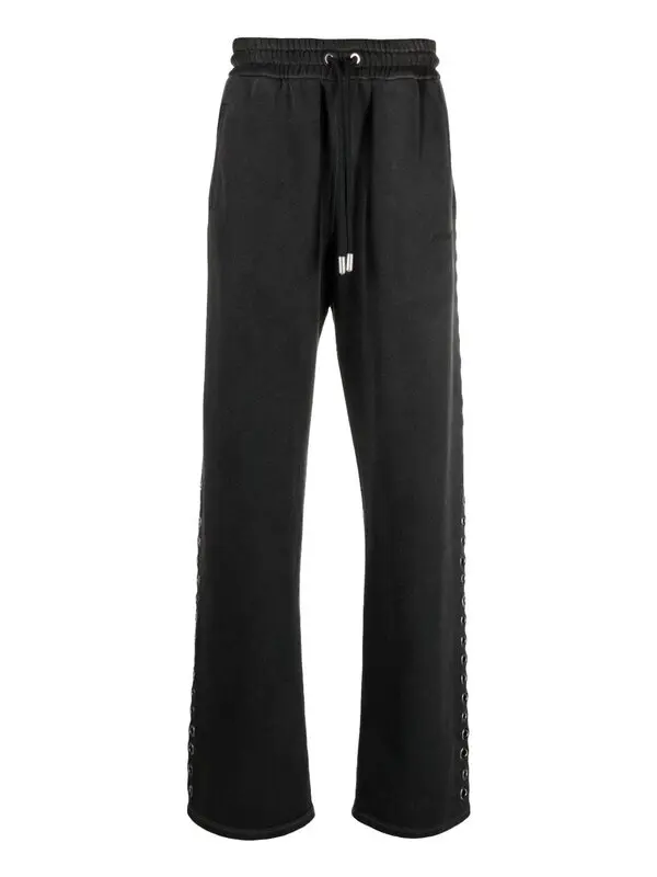 Off-White Eyelet-embellished Track Pants - Black