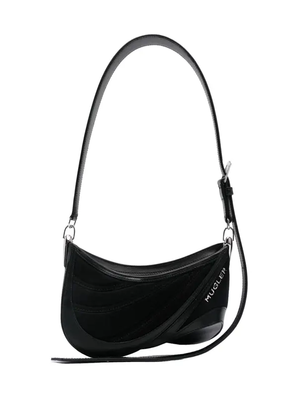 MUGLER Spiral Curve 01 Shoulder Bag - Black