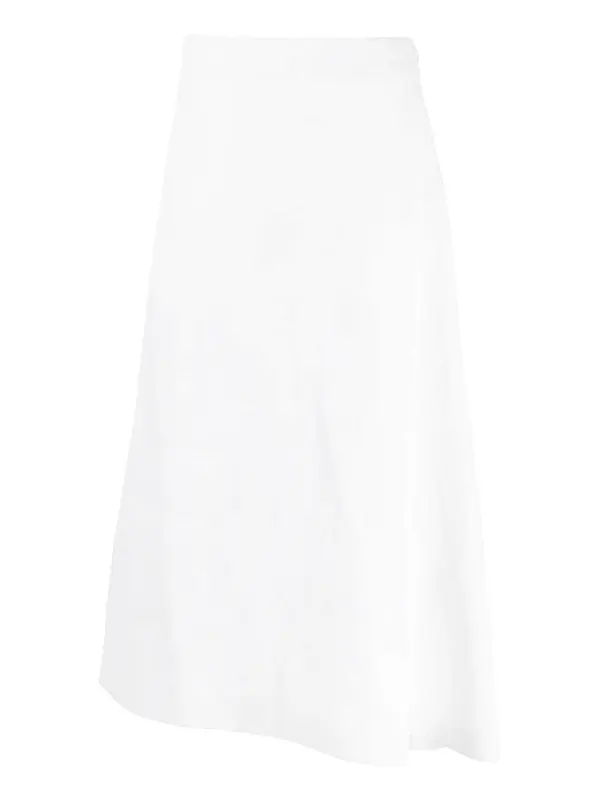 JIL SANDER Asymmetric Midi Skirt - White