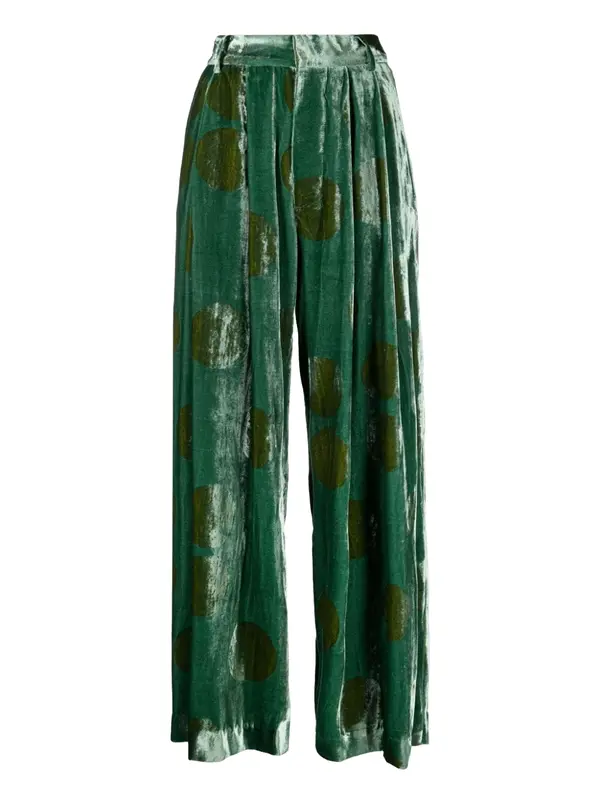 UMA WANG Pleat-detail Wide-leg Trousers - Green