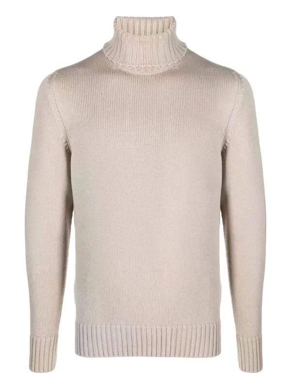 DRUMOHR Roll-neck Merino Wool Jumper - Neutrals