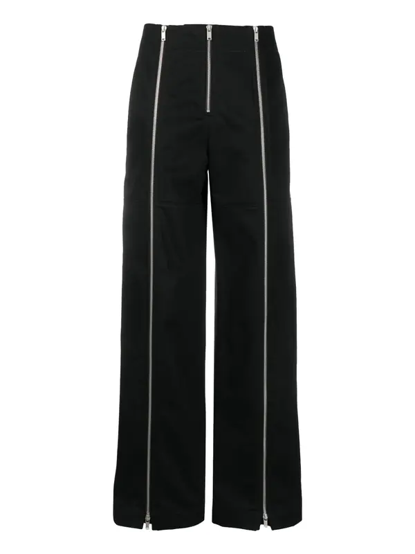 JIL SANDER Zip-up Wide-leg Trousers - Black